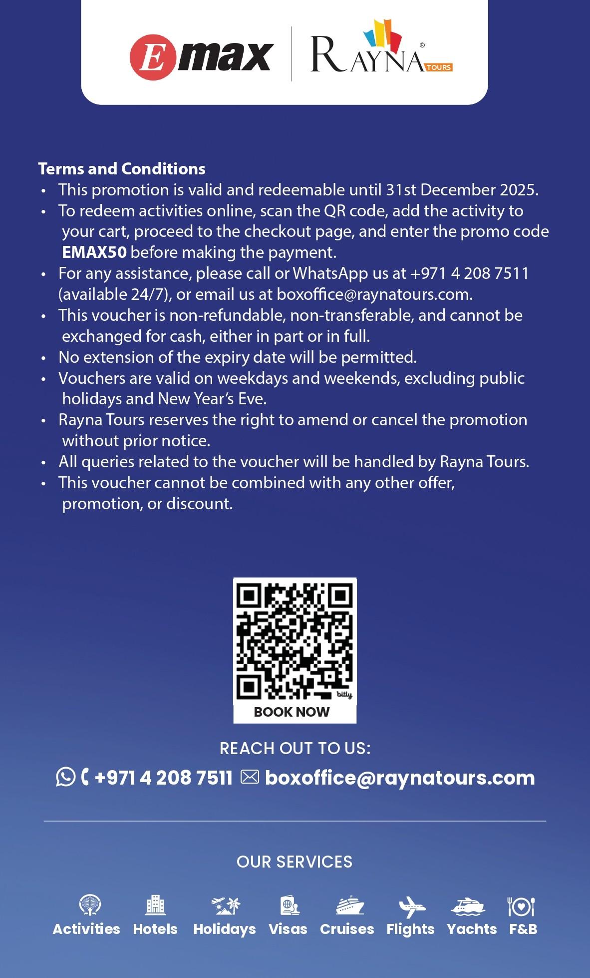 Get 50% Off UAE Tours & Activities | Emax x Rayna Tours Promo – Emax